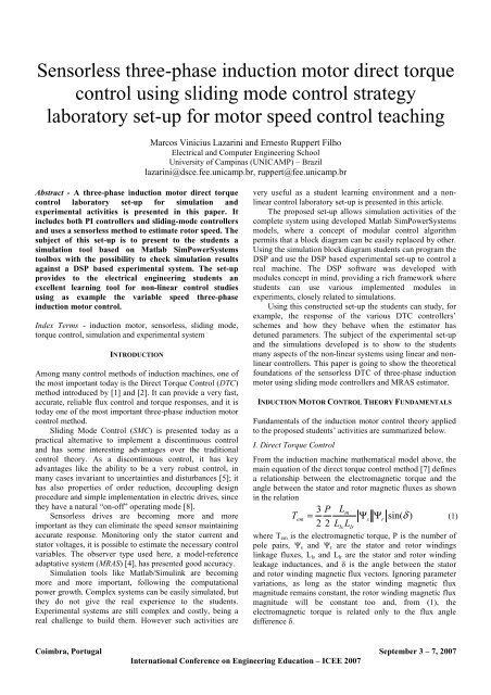 Sensorless Three Phase Induction Motor Direct Torque Ineer