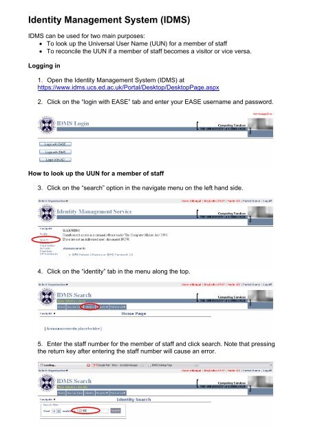 Identity Management System (IDMS)