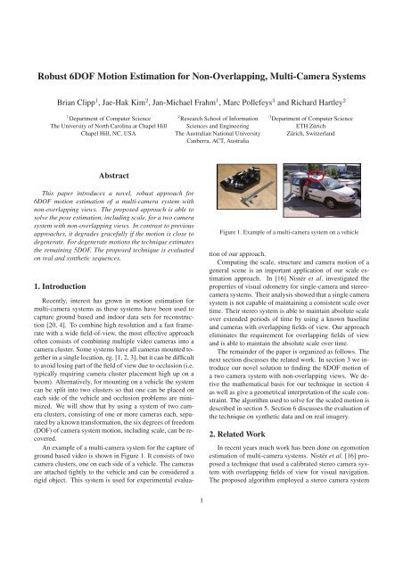 Robust 6dof Motion Estimation For Non Overlapping Multi Camera