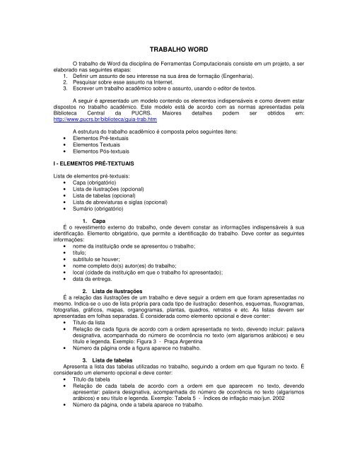 TRABALHO WORD - pucrs