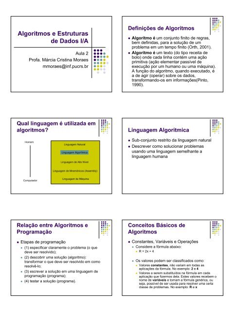 Algoritmos e Estruturas de Dados I/A - pucrs