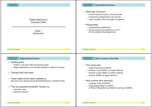 Pattern Matching in Computer Vision Class 1 Introduction ...
