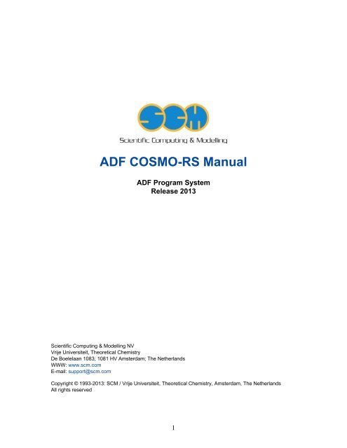 ADF COSMO-RS Manual