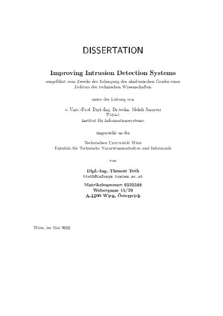Improving Intrusion Detection Systems