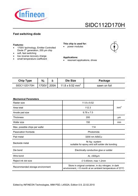 Download Datasheet - Infineon
