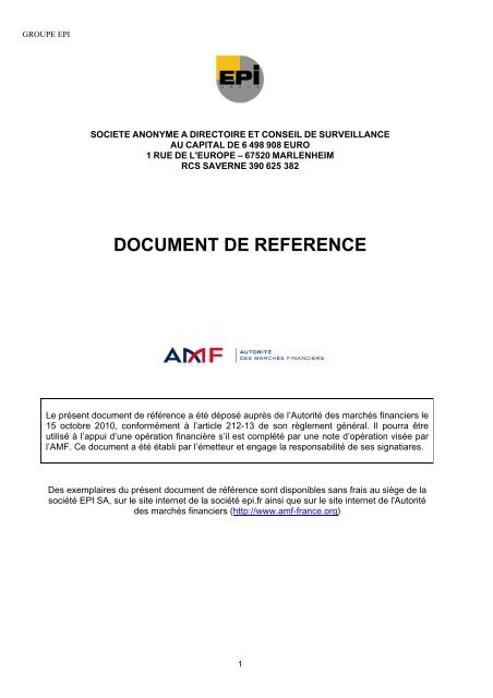 DOCUMENT DE REFERENCE - Info-financiere.fr