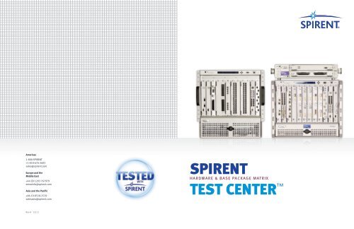Spirent TestCenter Hardware and Base Package MatrixHardware