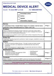 Patient safety alert - Department of Health