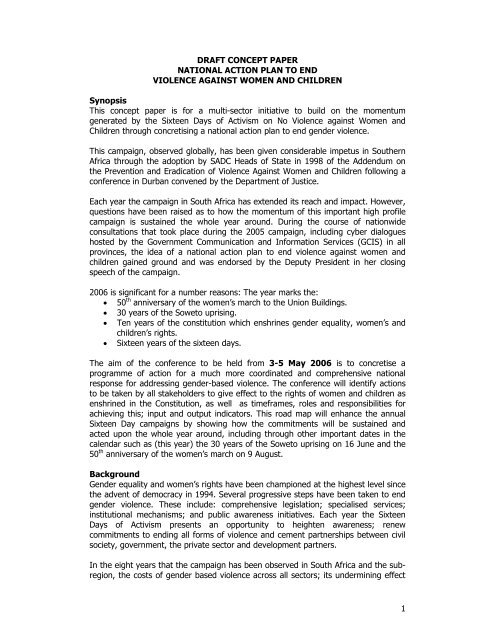 Draft Concept Paper - South African Government Information