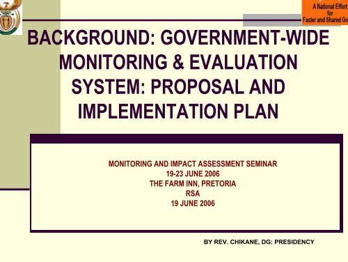 Background: Government-Wide Monitoring & Evaluation System ...