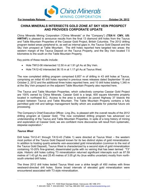 October 24, 2012 - InfoMine