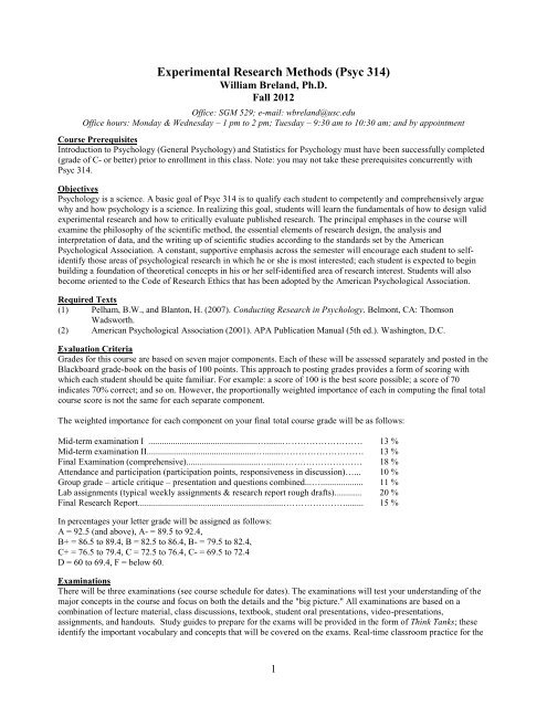 PSYC 314 - Breland