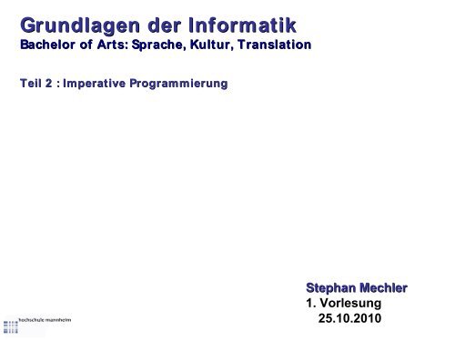 Grundlagen der Informatik â Teil 2