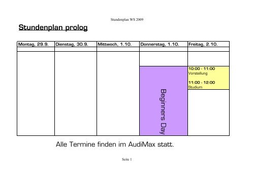 Stundenplan prolog - Fakultät für Informatik, TU Wien