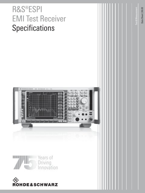 R&SÂ®ESPI EMI Test Receiver Specifications - UPC