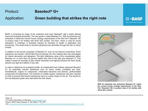 Basotect G+ - Case Study - BASF Plastics Portal