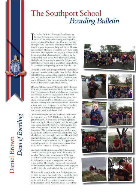 The Southport School Boarding Bulletin