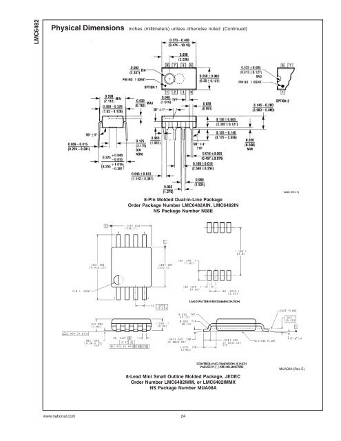 Lmc6482 Physical Dimensio