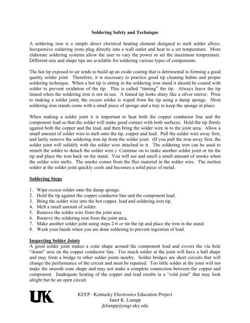 Soldering Safety and Technique