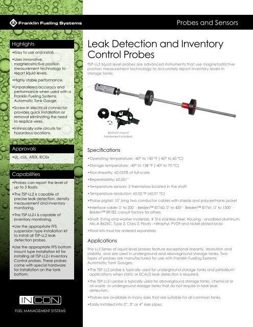 Leak Detection and Inventory Control Probes - Franklin Fueling ...