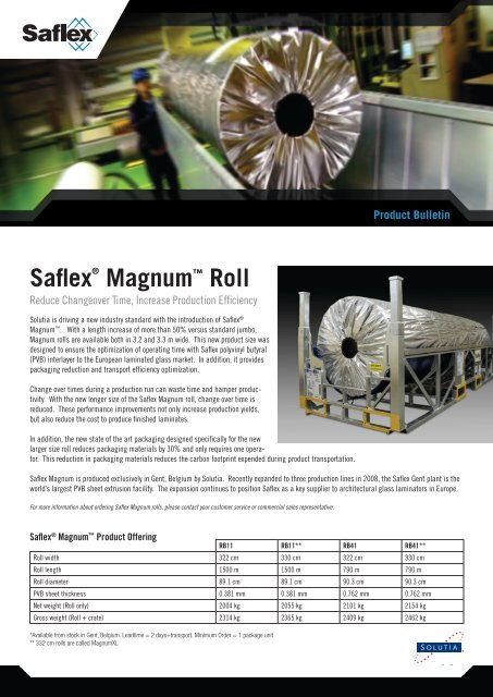 Saflex® Magnum™ Roll - Saflex.com