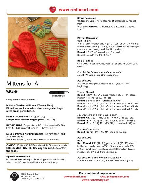 Mittens for All - Red Heart Yarn