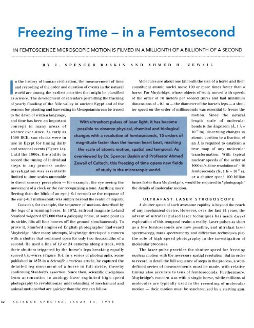 Freezing Time - in a Femtosecond - Professor Ahmed Zewail - Caltech