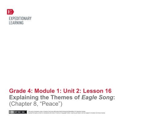Grade 4 ELA Module 1, Unit 2, Lesson 16 - EngageNY