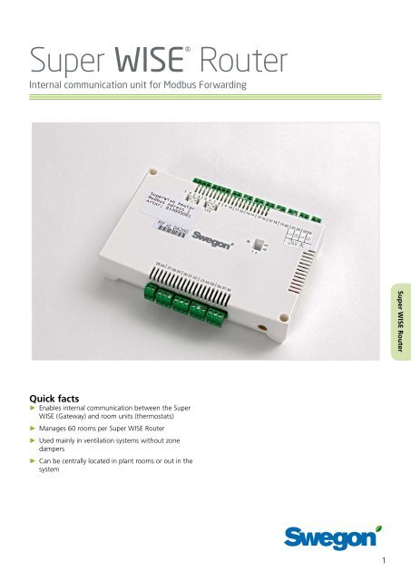 Super WISE® Router - Swegon