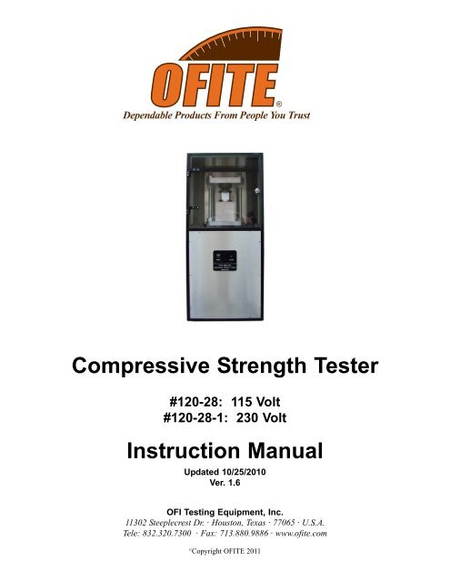 Automatic Compressive Strength Tester - OFI Testing Equipment, Inc.