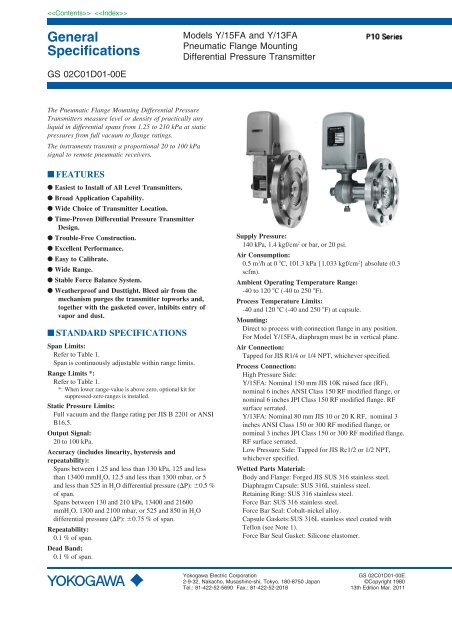 General Specifications - Yokogawa
