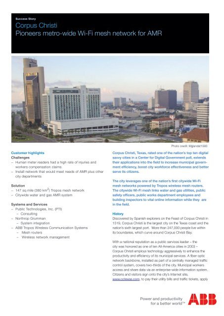 Corpus Christi Pioneers metro-wide Wi-Fi mesh ... - Tropos Networks