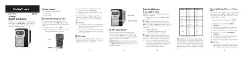 Digital Multimeter - Radio Shack
