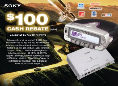 on all SONY XM Satellite Receivers - XM Radio Satellite