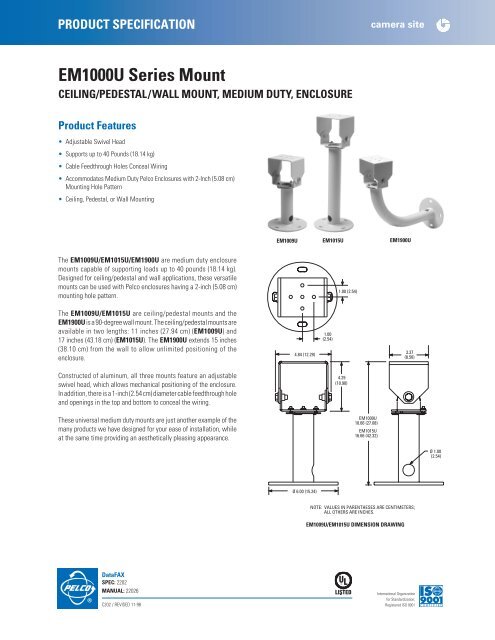 EM1000U Series Mount