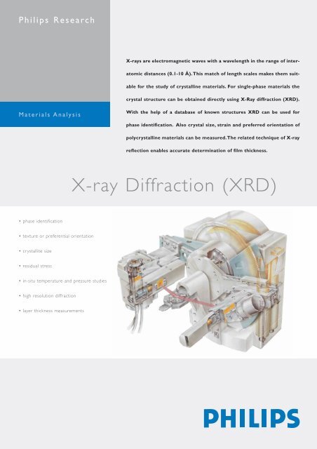 X-ray Diffraction (XRD) - Philips Research