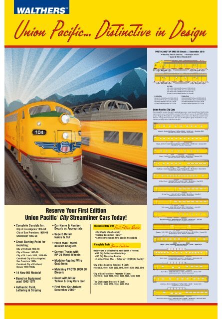 Union Pacific... Distinctive in Design - Walthers