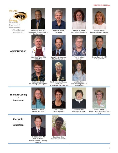Staff Photo Directory - Ophthalmology and Visual Sciences