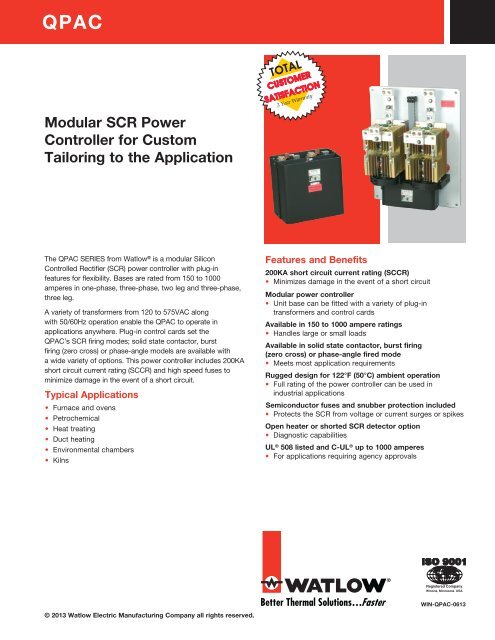 QPAC SERIES Power Controller - Watlow