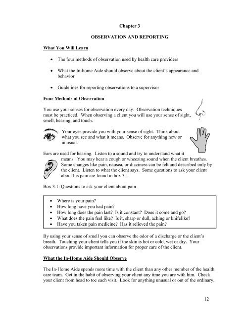 12 Chapter 3 OBSERVATION AND REPORTING What You Will ...