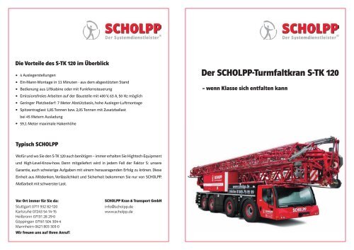 Der SCHOLPP-Turmfaltkran S-TK 120