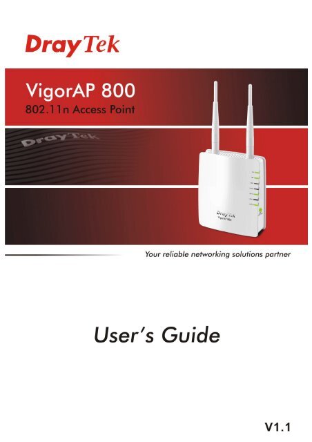 Vigor AP 800 User Guide