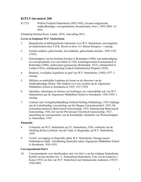 KITLV-inventaris 260