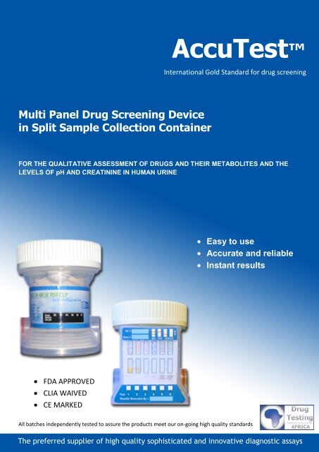 AccuTest DOA urine screen split - Drug Testing Africa