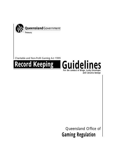 Record Keeping Guidelines for Bingo and Lucky Envelopes and ...