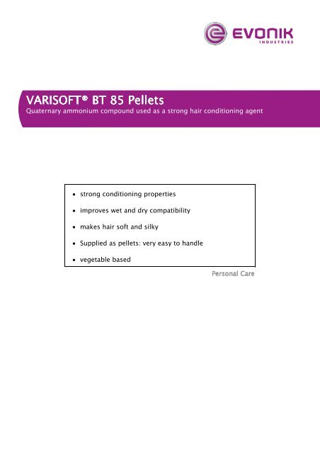 VARISOFTÂ® BT 85 Pellets VARISOFTÂ® BT 85 Pellets