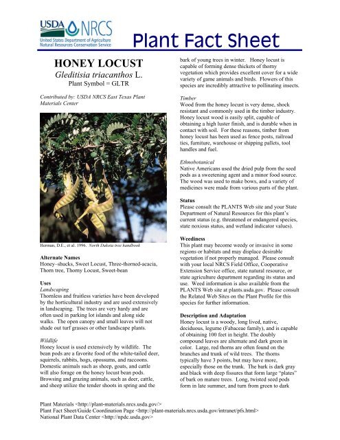 Plant Fact Sheet: Honey Locust Gleditisia triacanthose L.