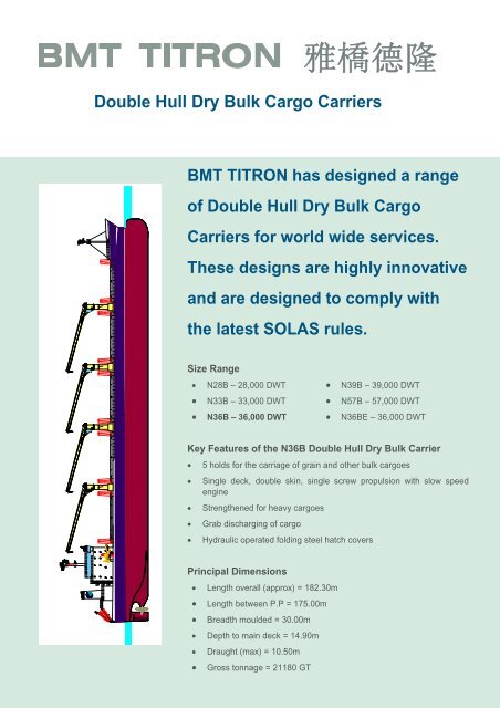 Double Hull Dry Bulk Cargo Carriers - BMT Group