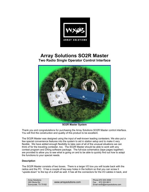 SO2R Manual.pdf - Array Solutions