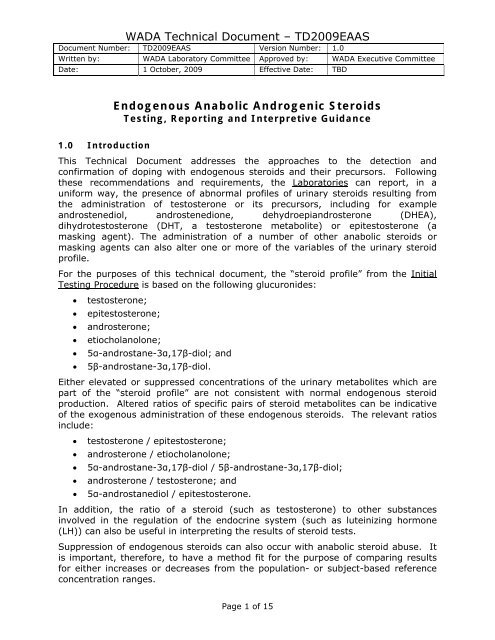 TD2009EAAS Endogenous Anabolic Androgenic Steroids